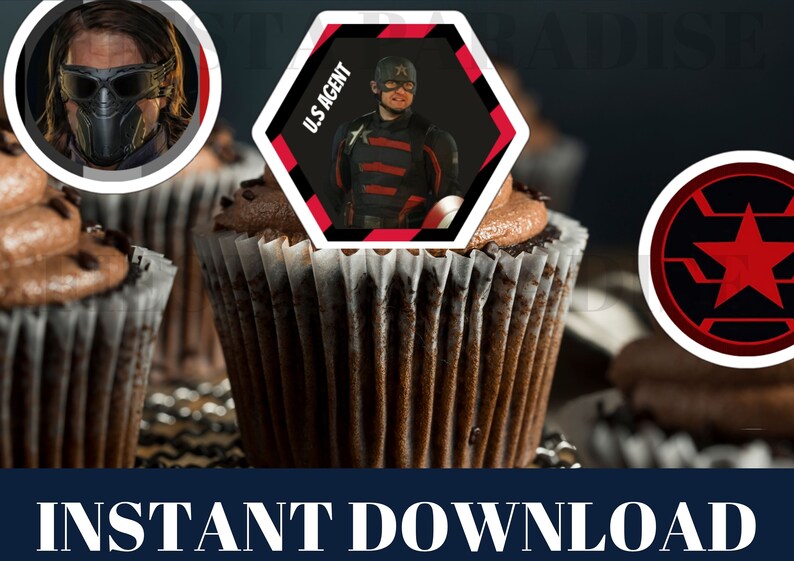 Printables Captain America and Winter Soldier Cupcake Topper | Etsy