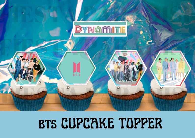 BTS Dynamite Cupcake Topper ,BTS Cake Topper , Printables, Kpop ...