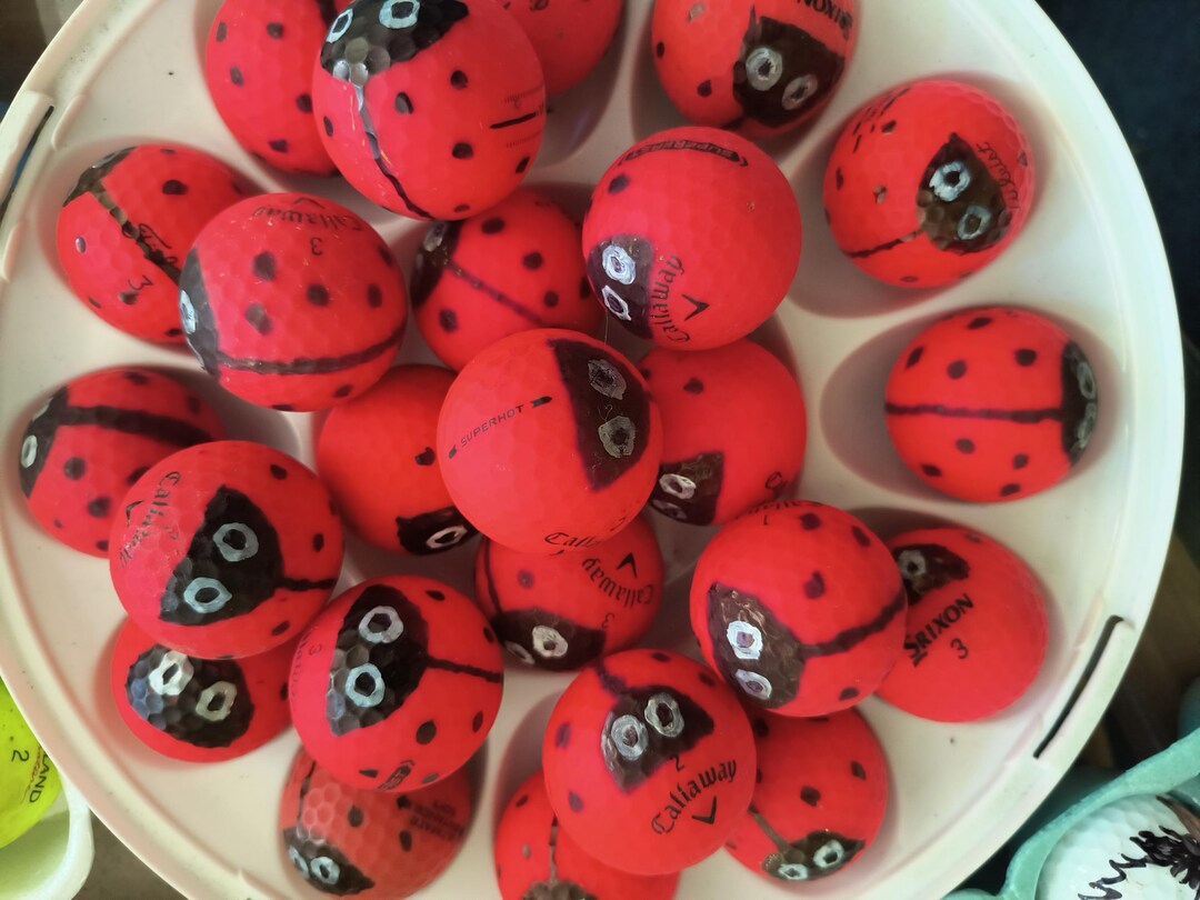 Golf Balls - Hand-drawn Lucky Ladybug Design - Etsy