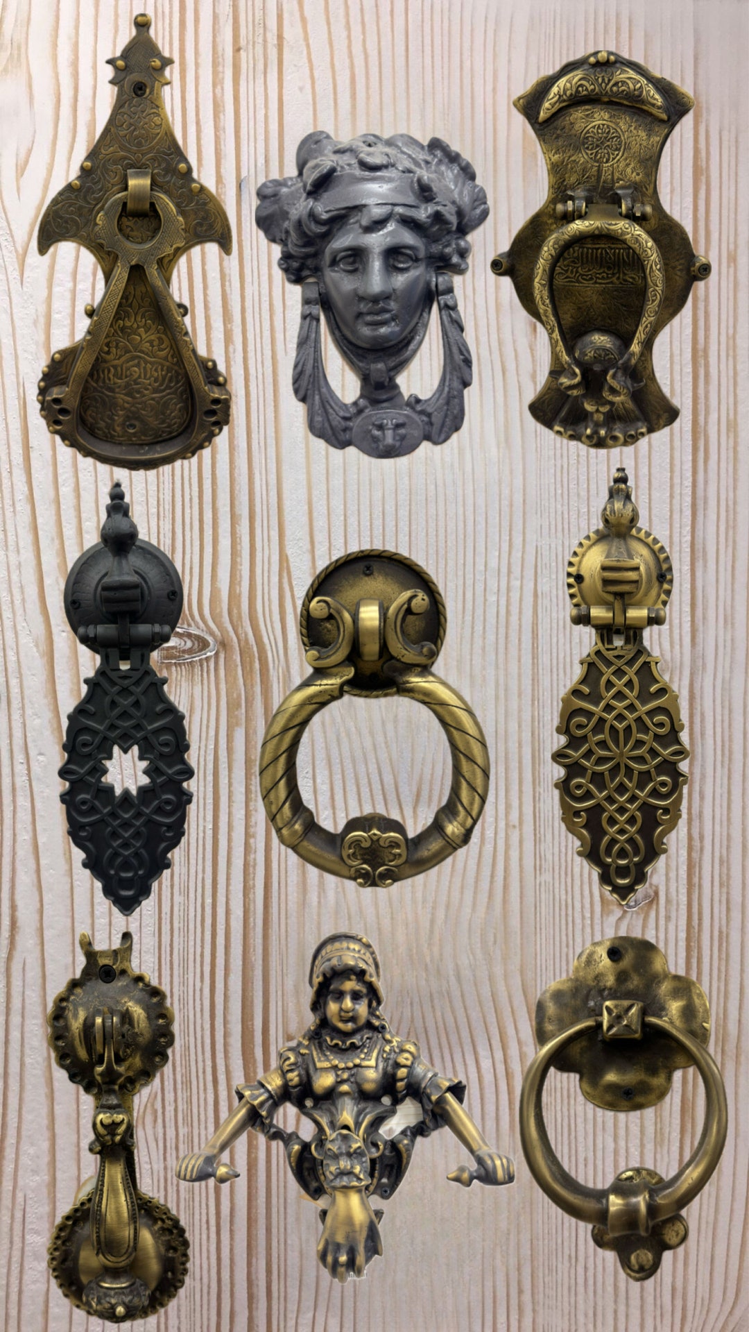 Modern Line Metal Authentic Solid Brass Door Knocker - Etsy