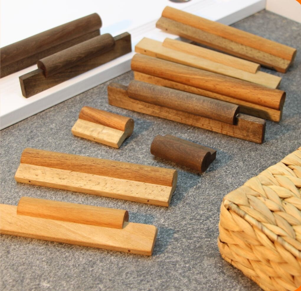 Wood Handle, Drawer Pulls, Cabinet Handles, Natural Wood Grips ...
