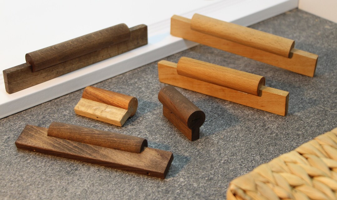 Wood Handle, Drawer Pulls, Cabinet Handles, Natural Wood Grips ...