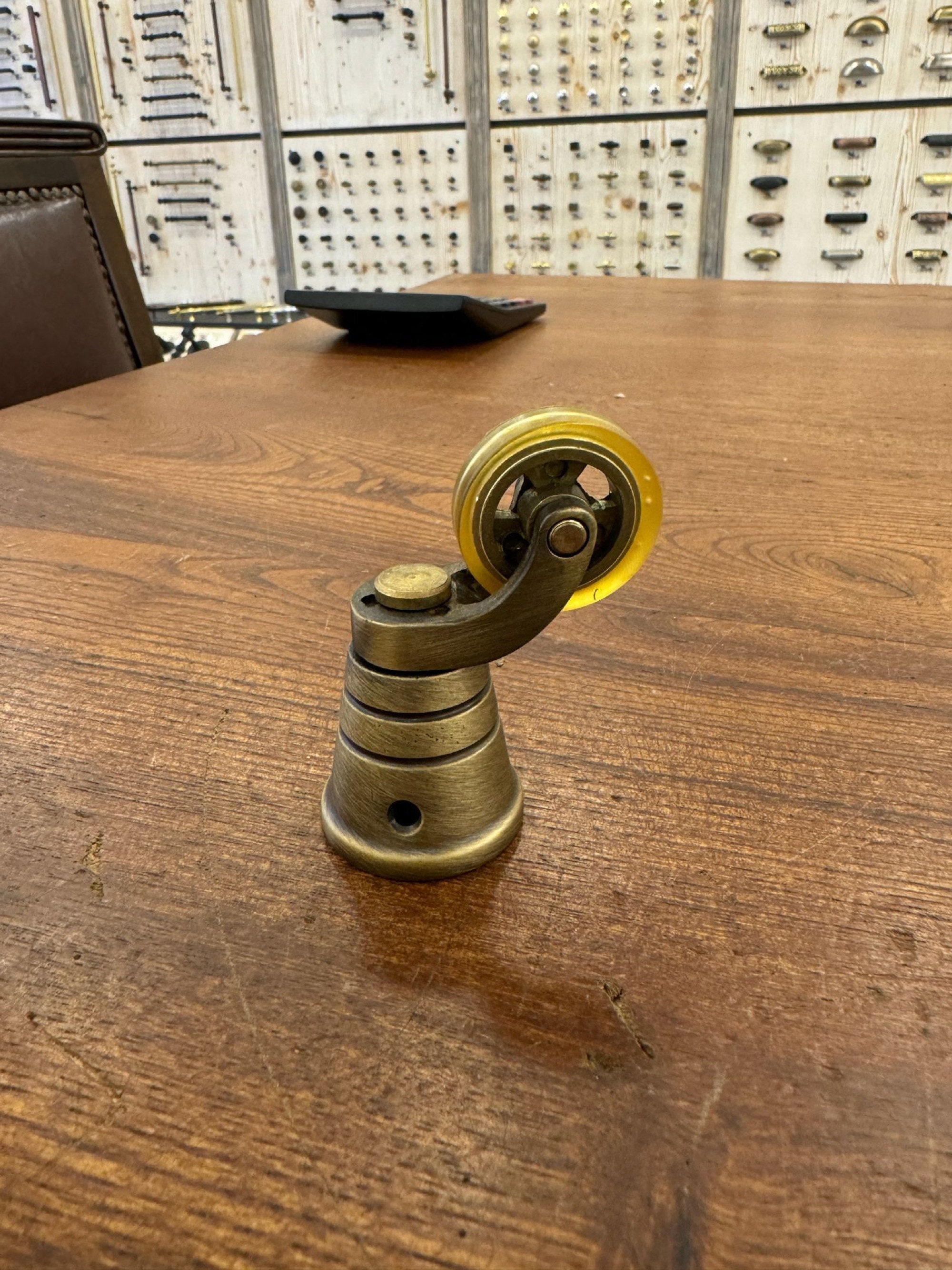 Solid Brass Furniture Round Wheels Strong Swivel Caster - Etsy