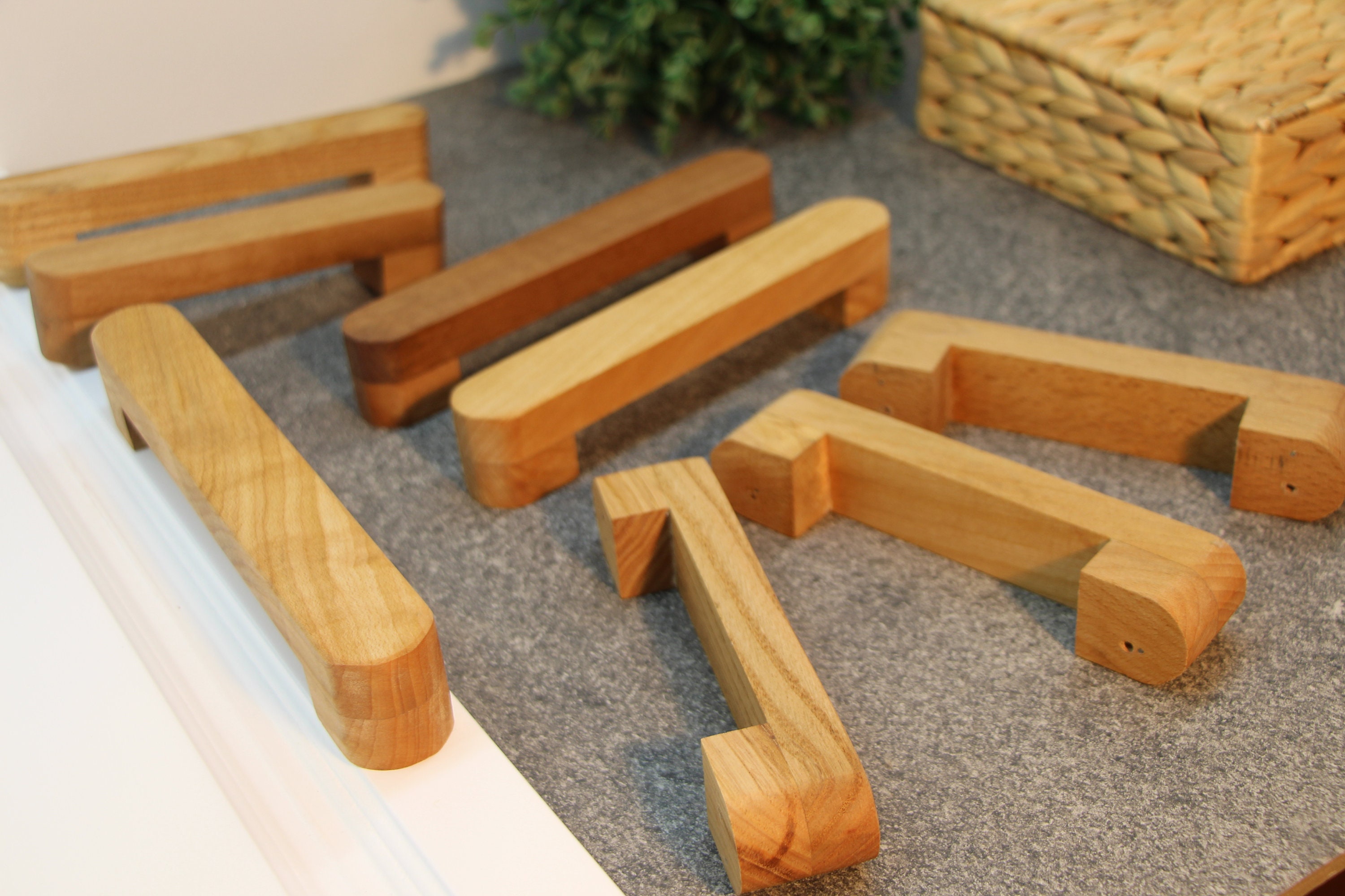 Natural Wood Cabin, Drawer Pulls, Cabinet Handles, Natural Wood Grips ...