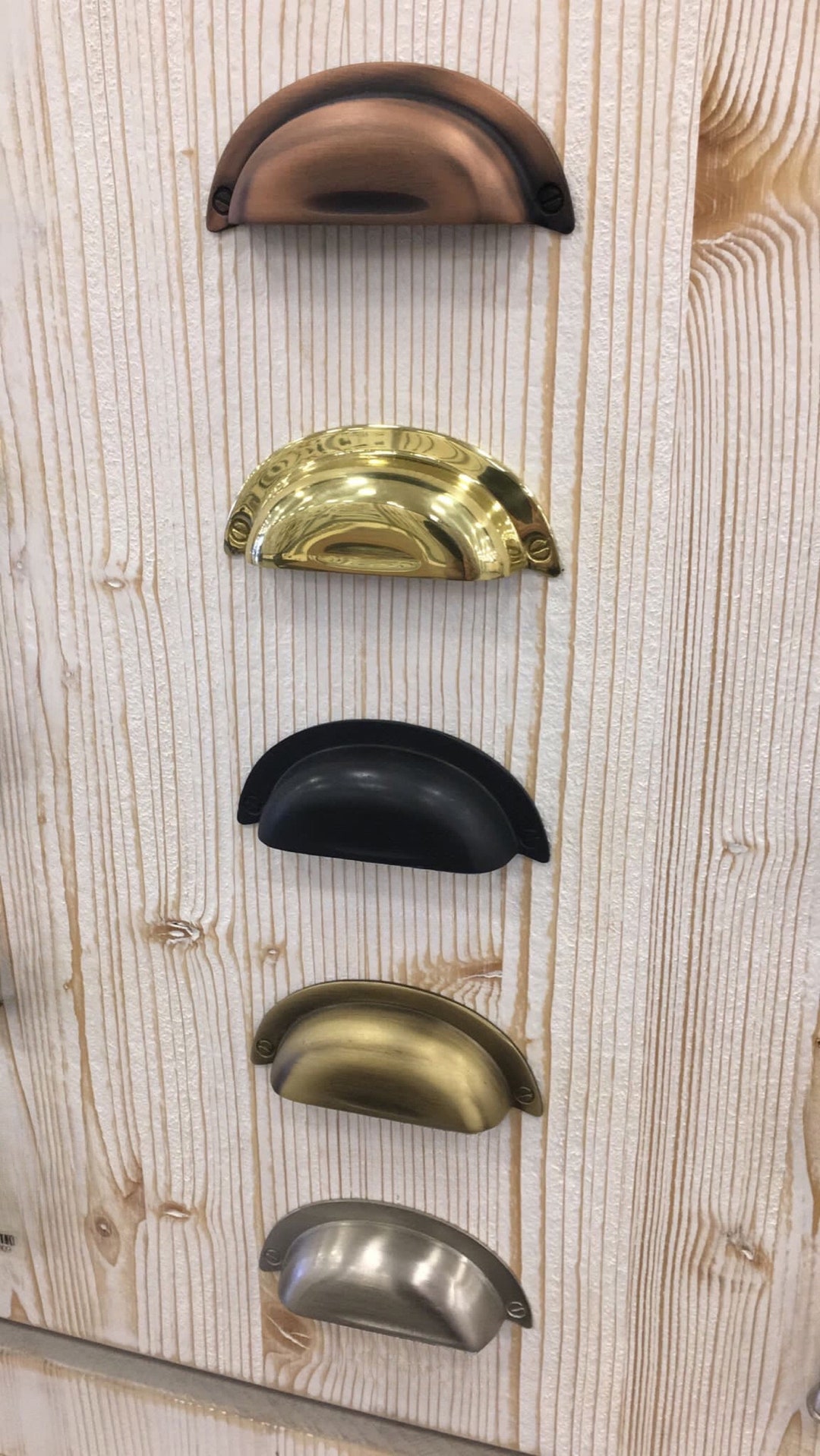Antique Oriental Cup DRAWER HANDLES PULLS Genuine Solid Brass Cabinet ...