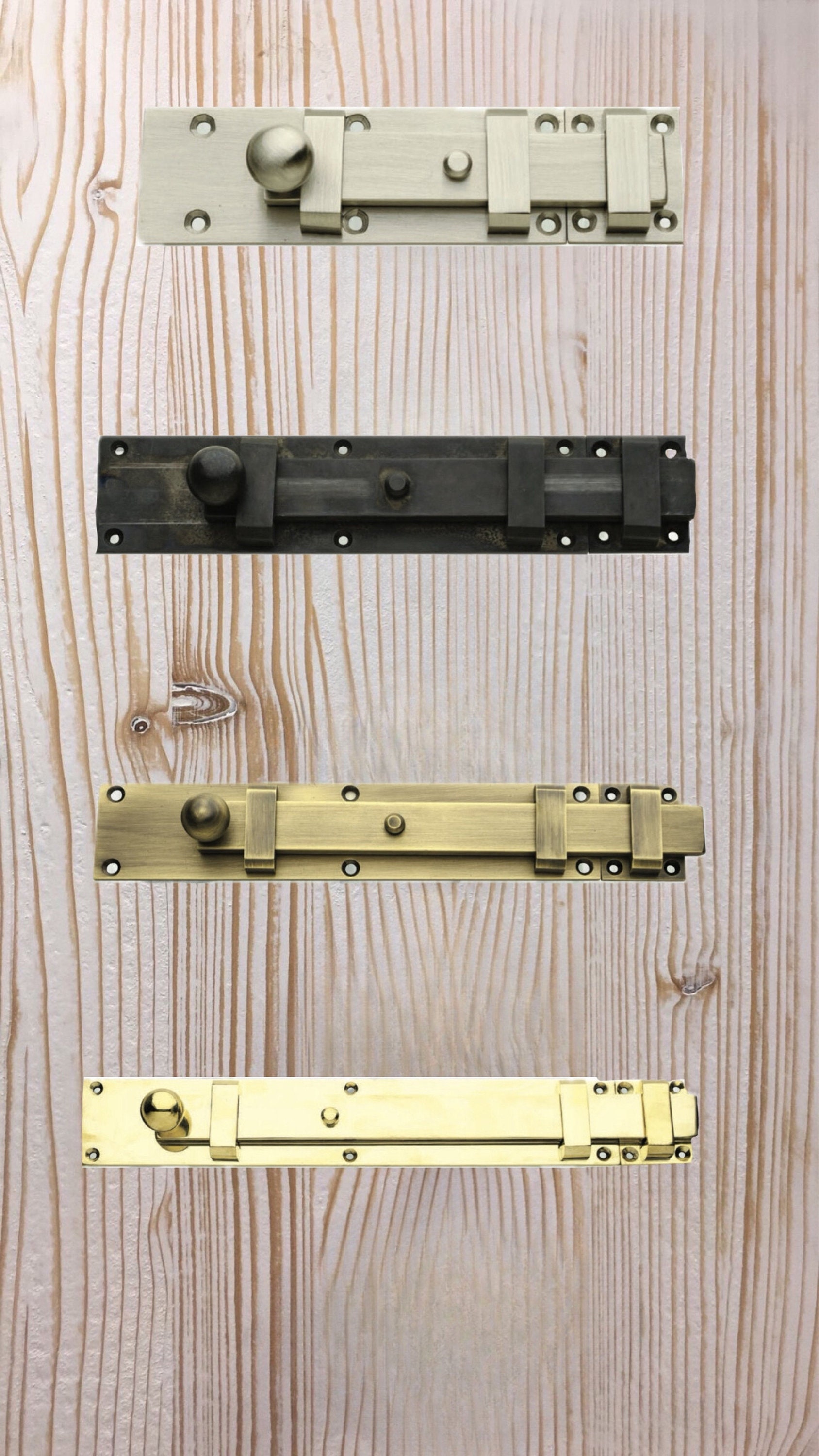 Slide Latch Large Solid Brass Heavy French Bolts Old Style Door Flush ...
