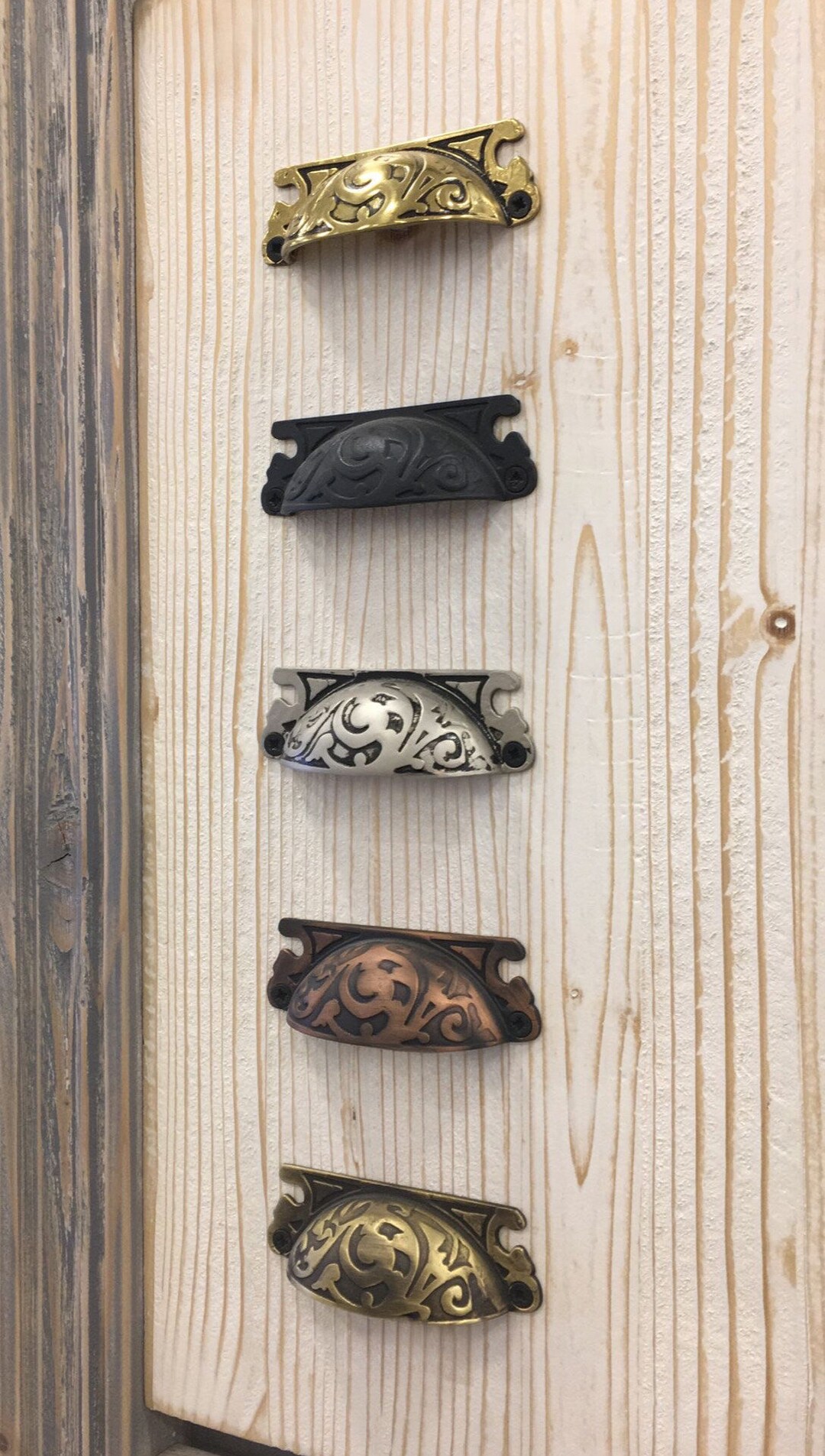 Authentic Hammam Cup DRAWER HANDLES PULLS Genuine Solid Brass Cabinet ...