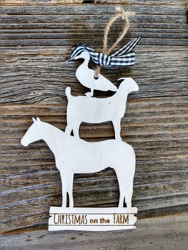 Stacked Farm Animals Ornament Set SVG Farmhouse Christmas - Etsy