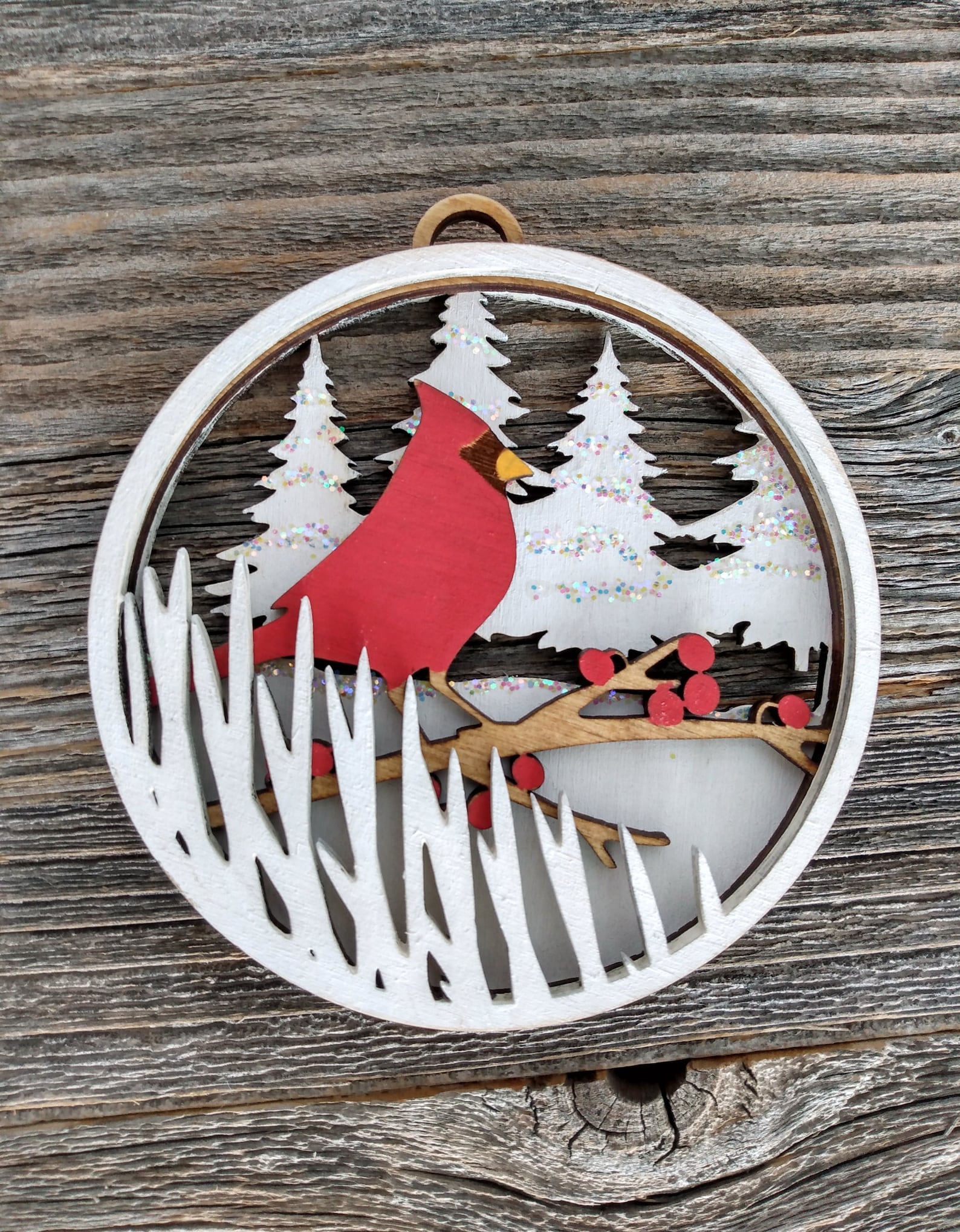 Layered Cardinal Ornament SVG Glowforge Svg Laser Cut File - Etsy