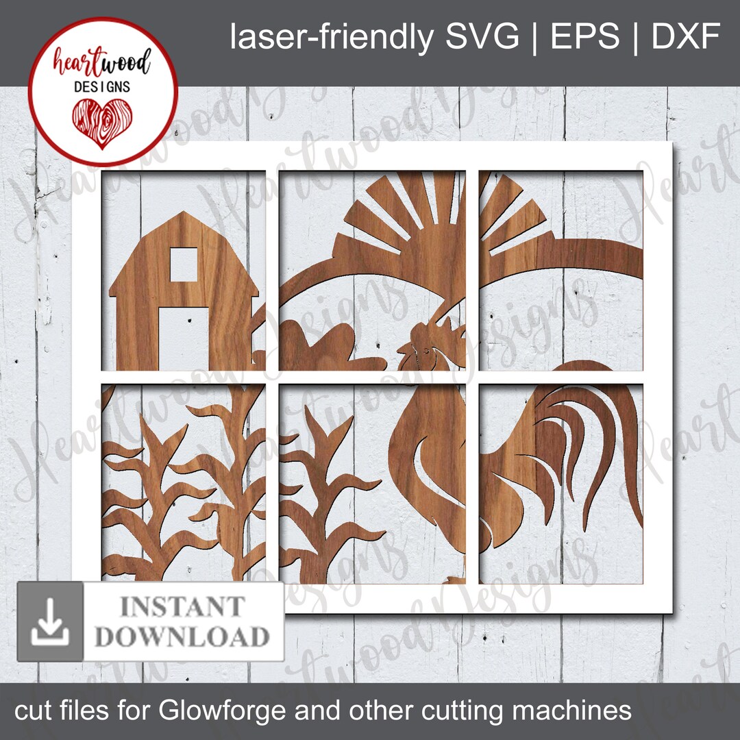 Farm Scene SVG, Window View, Rooster, Barn (digital Download) - Etsy