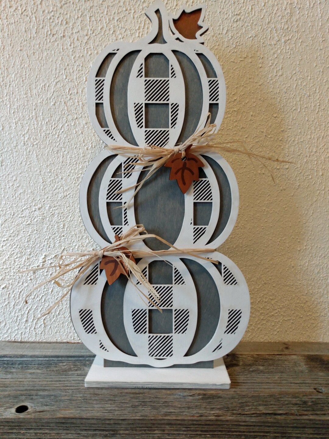 Plaid Pumpkins Stack SVG, Laser Cut File, Fall Decor (digital Download ...