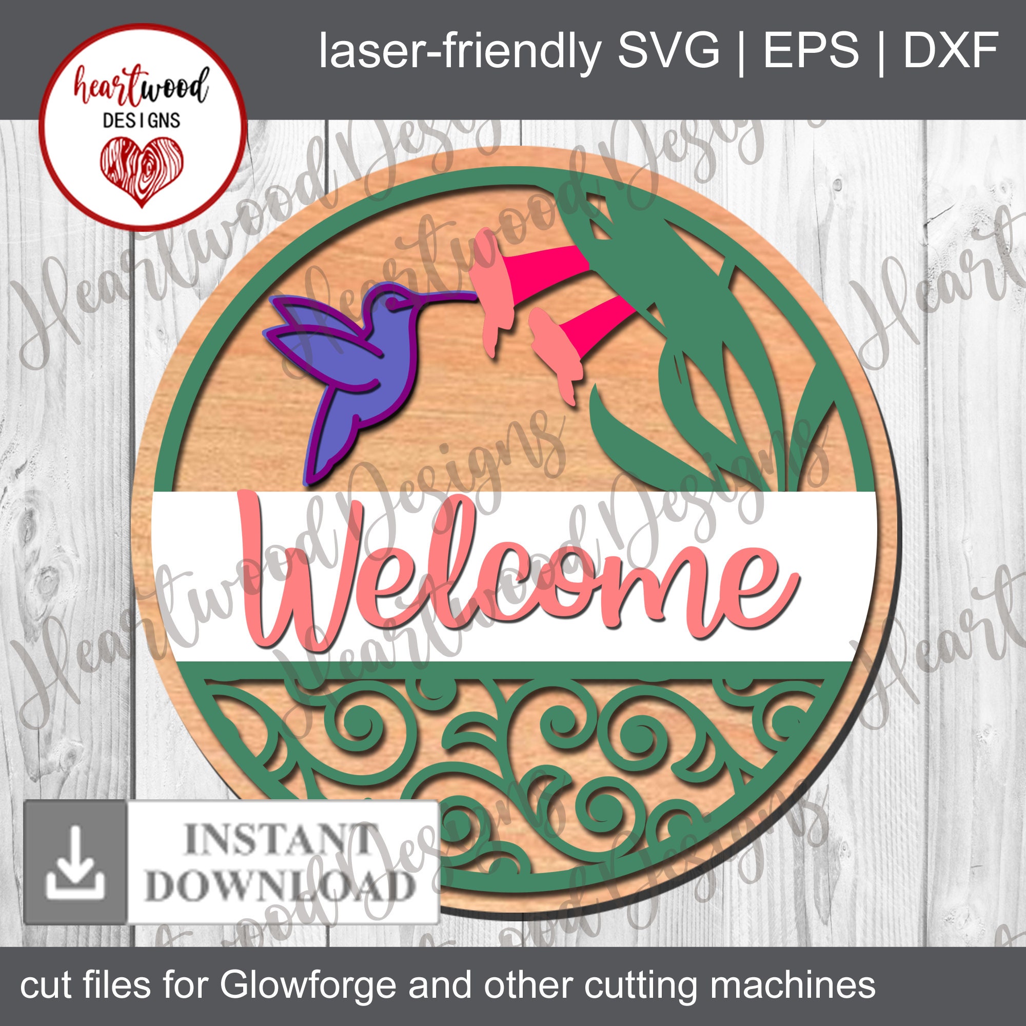 Hummingbird Welcome Sign SVG Summer SVG Summer Decor Summer - Etsy