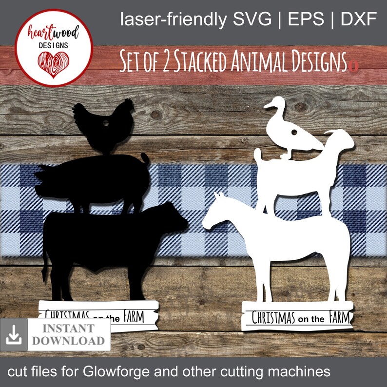 Stacked Farm Animals Ornament Set SVG Farmhouse Christmas - Etsy