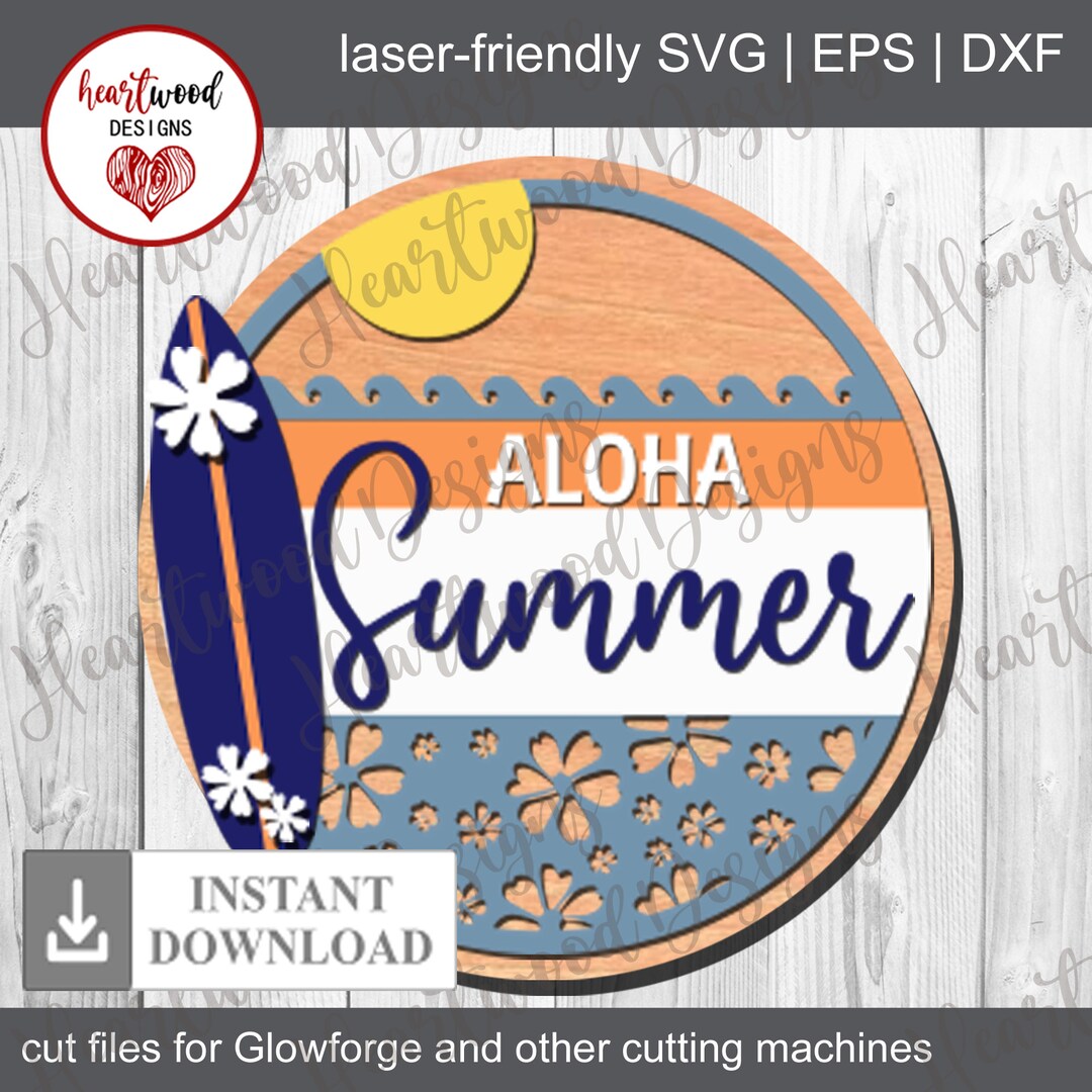 Aloha Summer Sign SVG, Surfboard Laser Cut File (digital Download) - Etsy