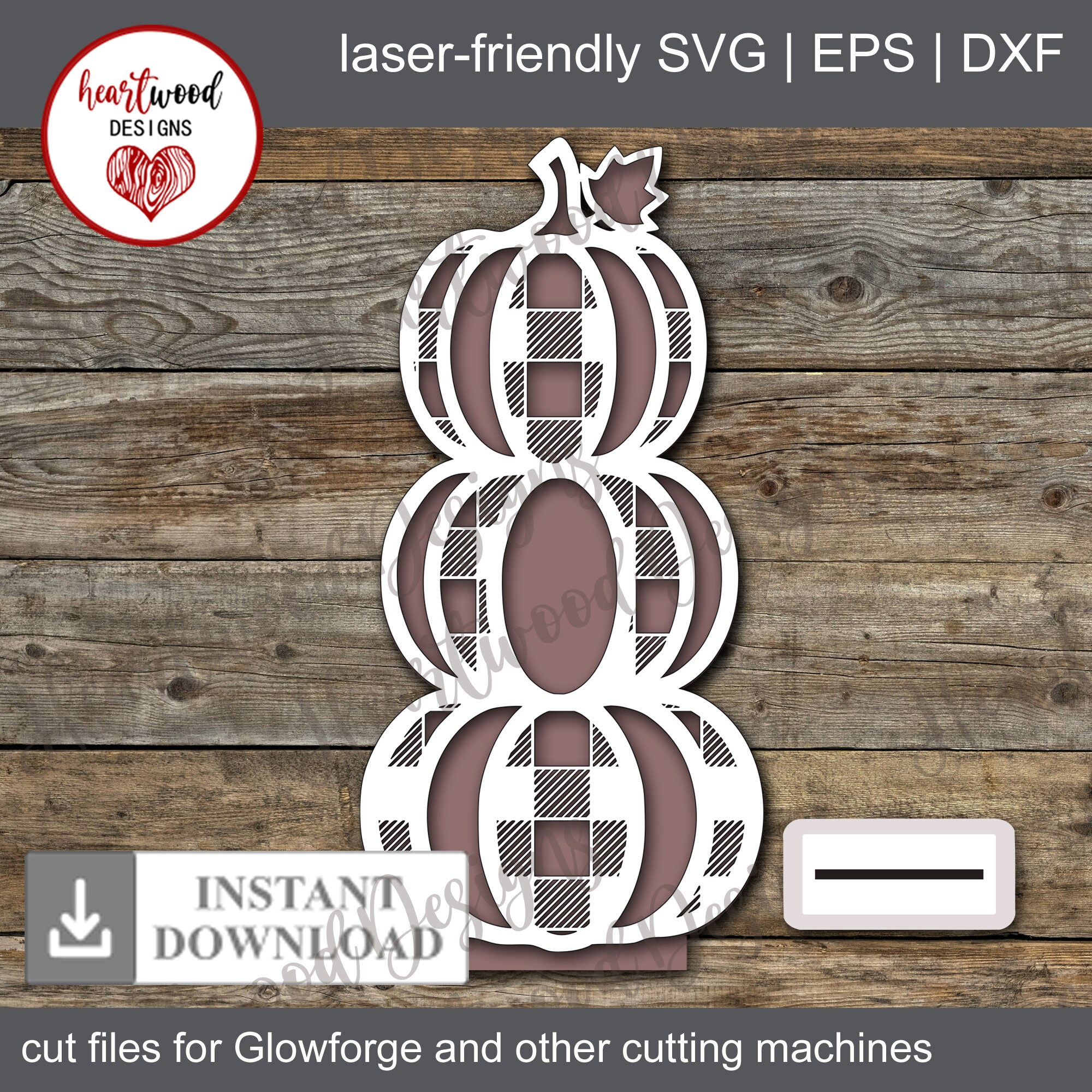 Plaid Pumpkins Stack SVG, Laser Cut File, Fall Decor (digital Download ...