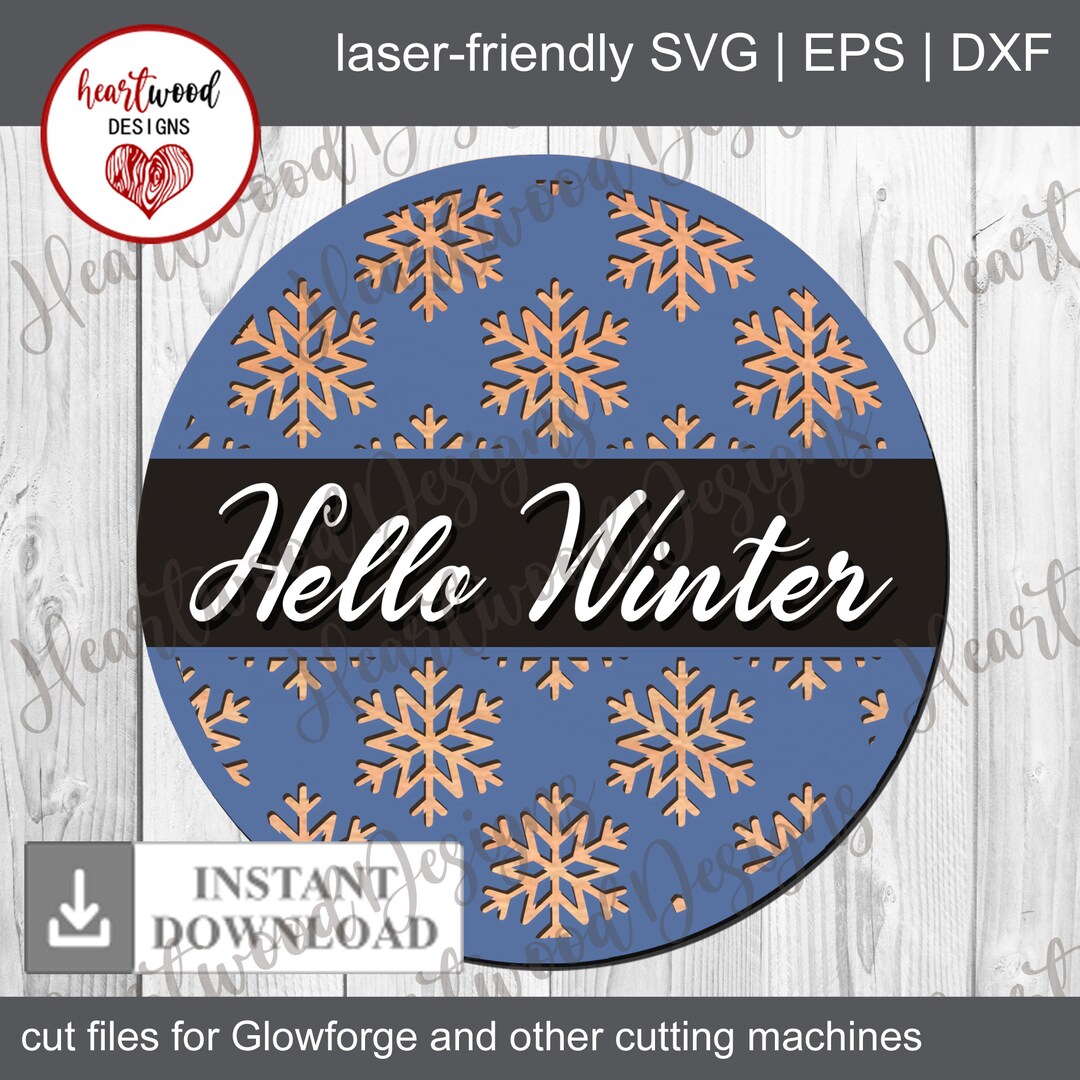 Snowflake Winter Round SVG, Glowforge Laser Cut File (digital Download ...