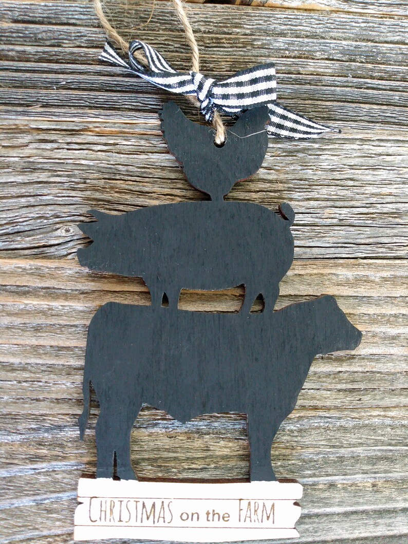 Stacked Farm Animals Ornament Set SVG Farmhouse Christmas - Etsy