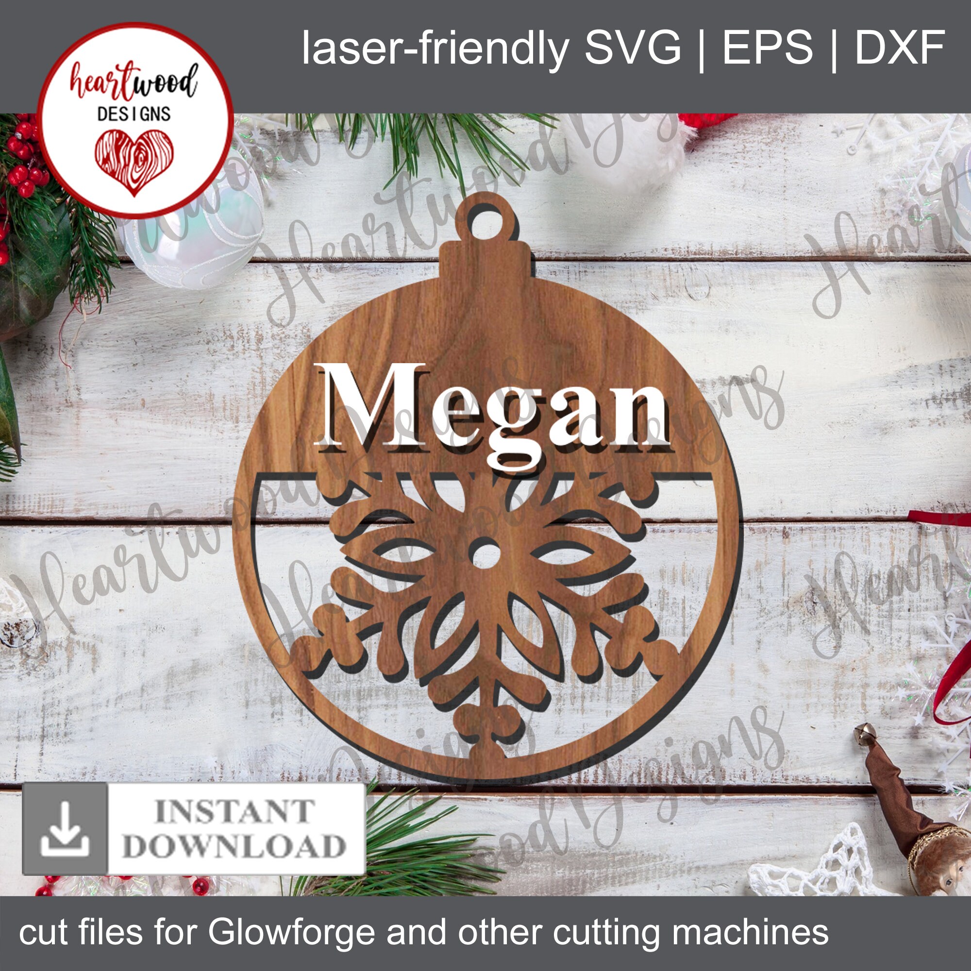 Set of 4 Personalized Snowflake Ornaments Gift Tags Christmas - Etsy