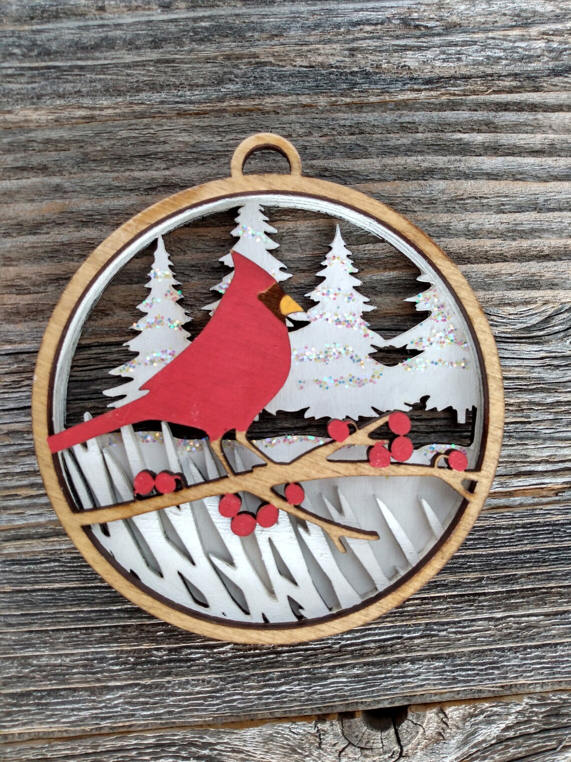 Layered Cardinal Ornament SVG Glowforge Svg Laser Cut File - Etsy