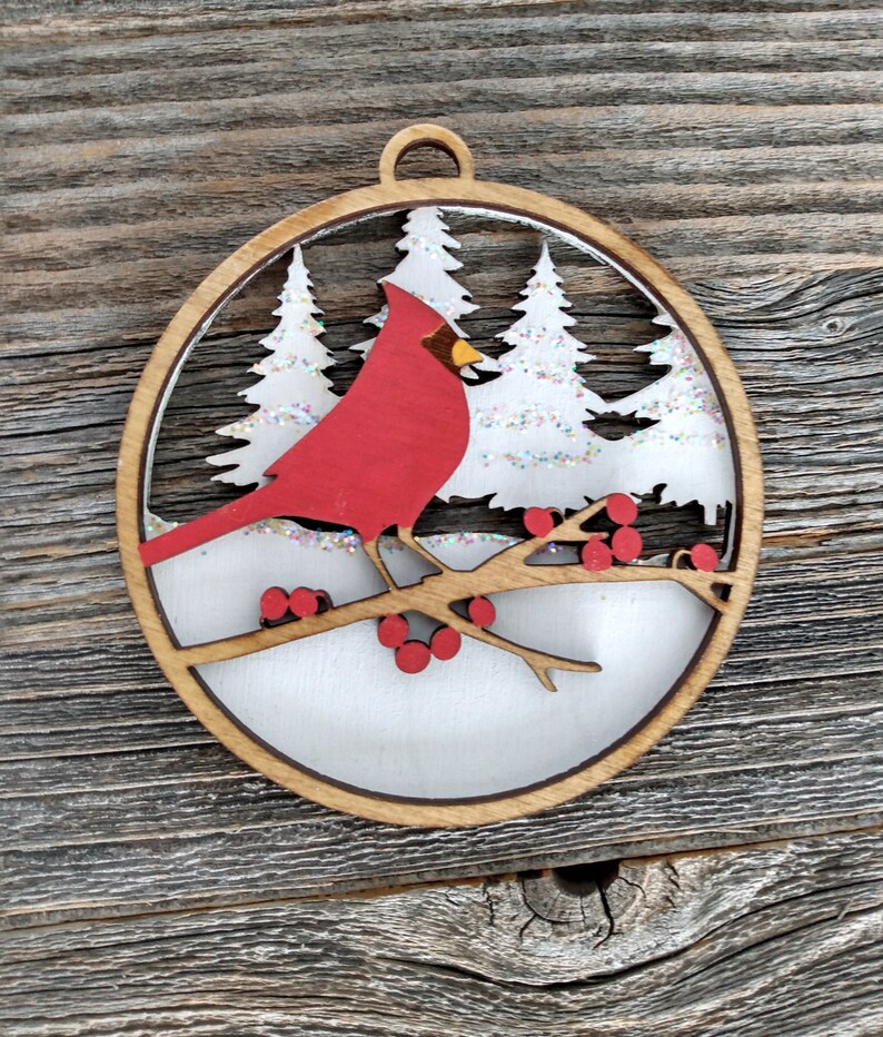 Layered Cardinal Ornament SVG, Laser Cut File (digital Download) - Etsy