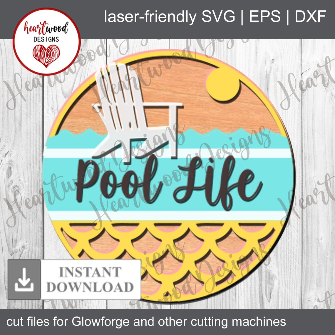 Beach Life Sign Pool Life Sign Summer Door Decor Beach SVG | Etsy