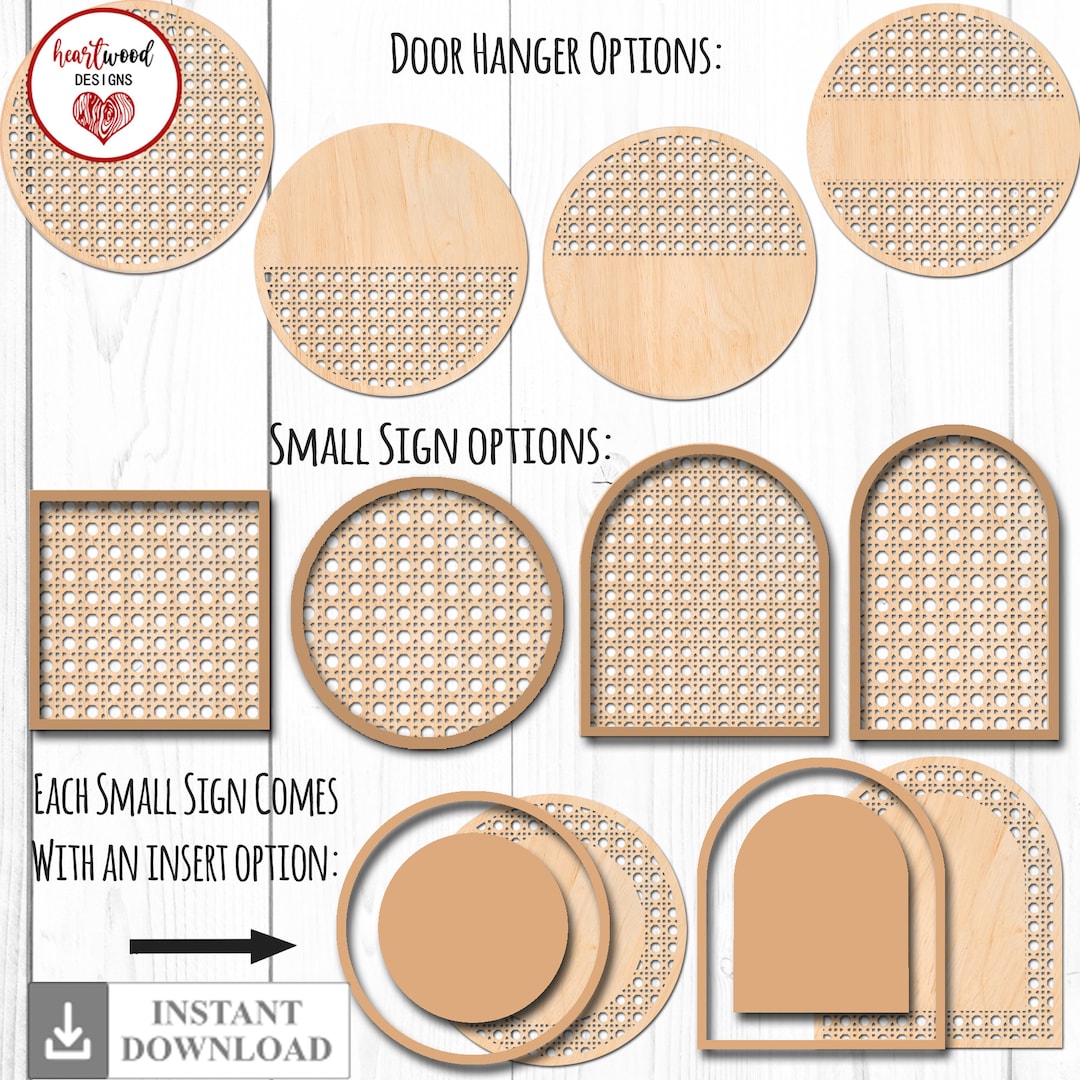 Rattan Sign Backers SVG Bundle, Laser Cut File (digital Download) - Etsy