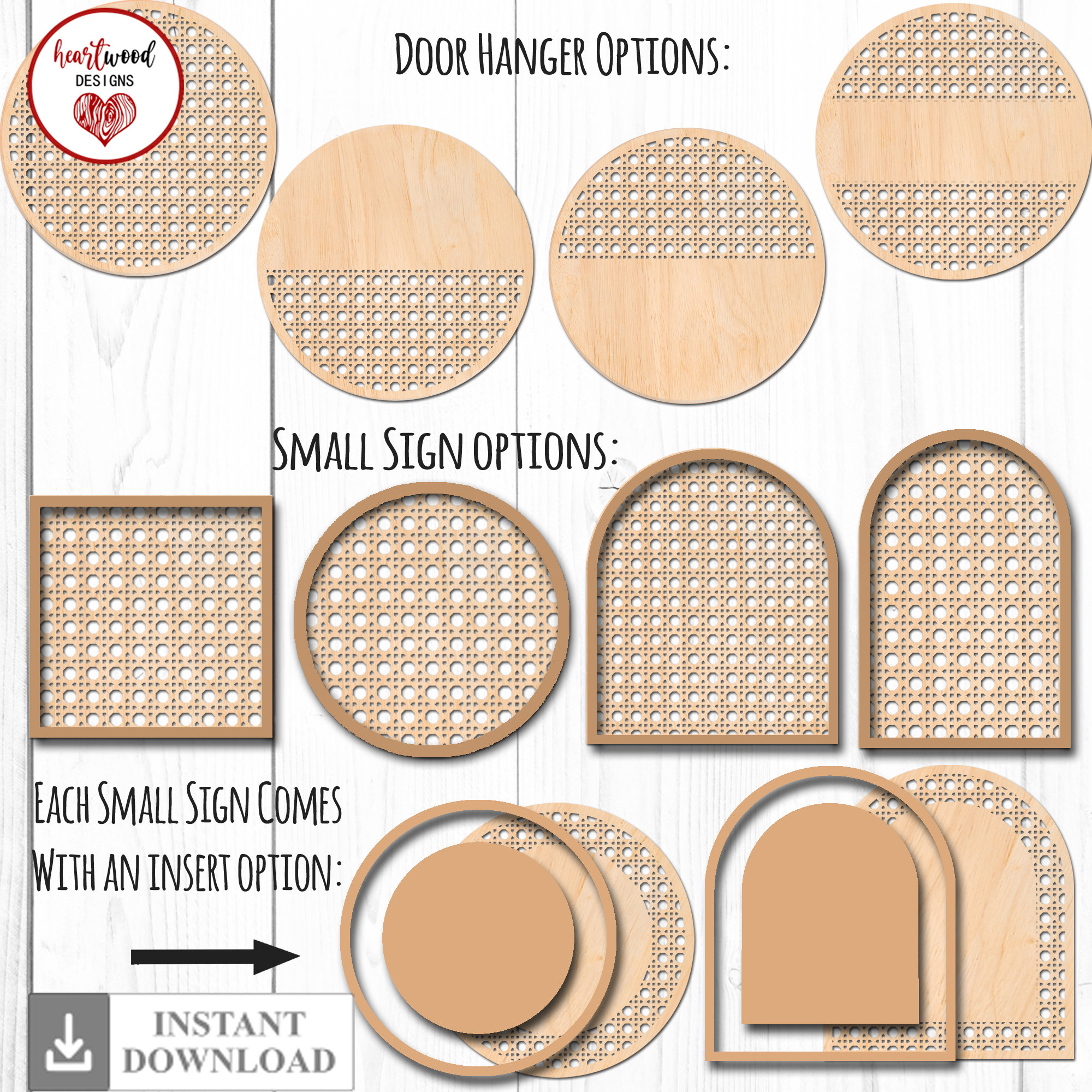 Set of 8 Rattan Sign Backers SVG Bundle Rattan Sign Cut File - Etsy