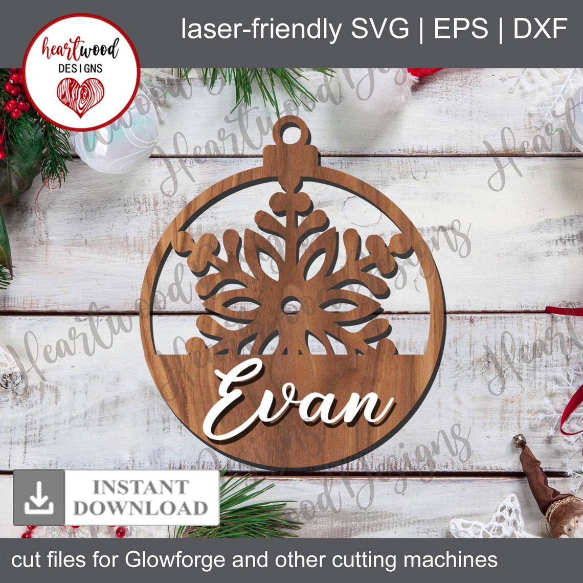 Set of 4 Personalized Snowflake Ornaments Gift Tags Christmas - Etsy