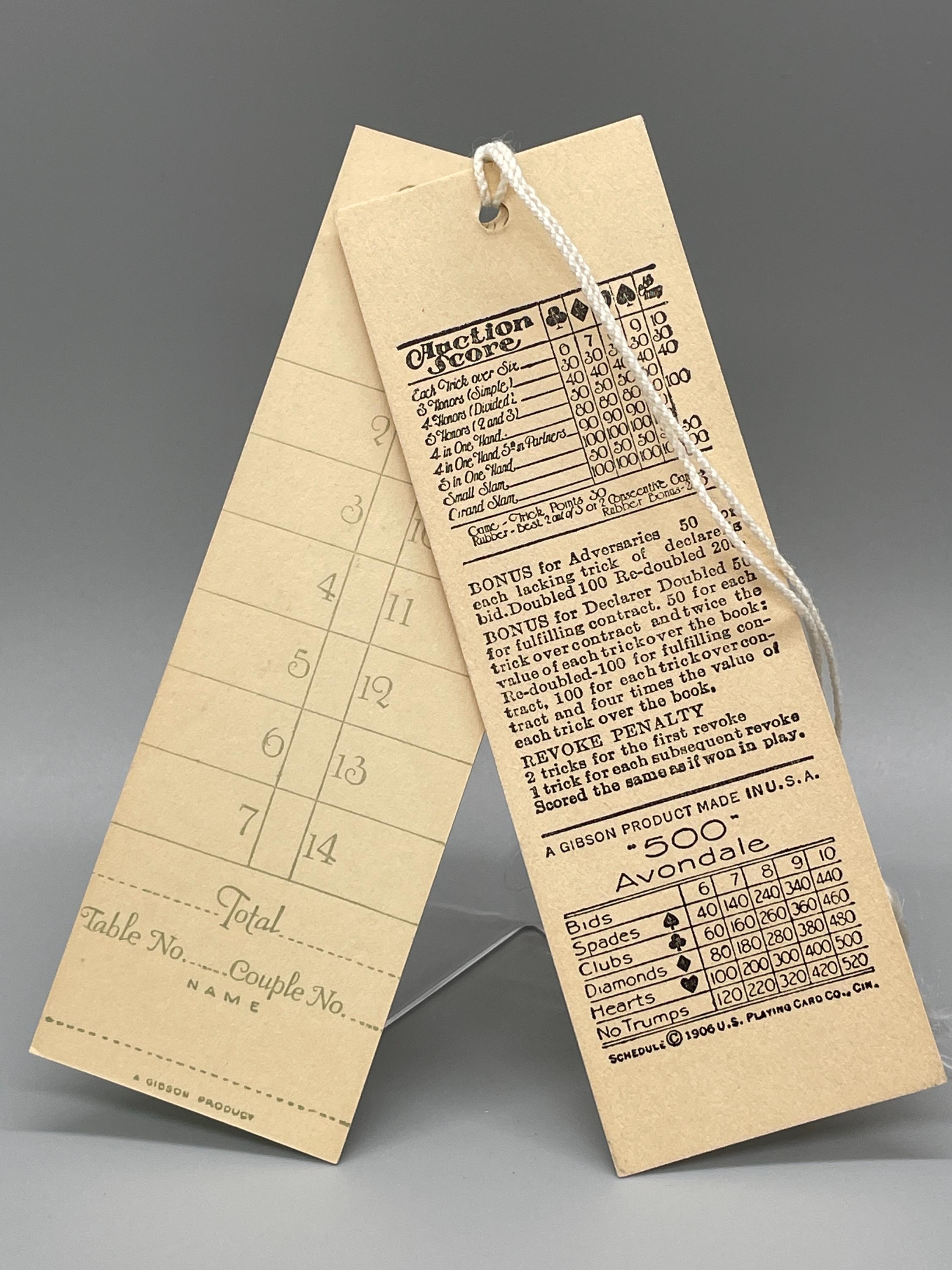 Vintage Bridge Tally Score Card, Lady With Bonnet and Fan Made in 1920 ...