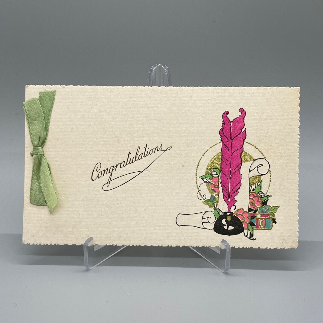 Vintage Art Deco Greeting Card Congratulations Graduation - Etsy