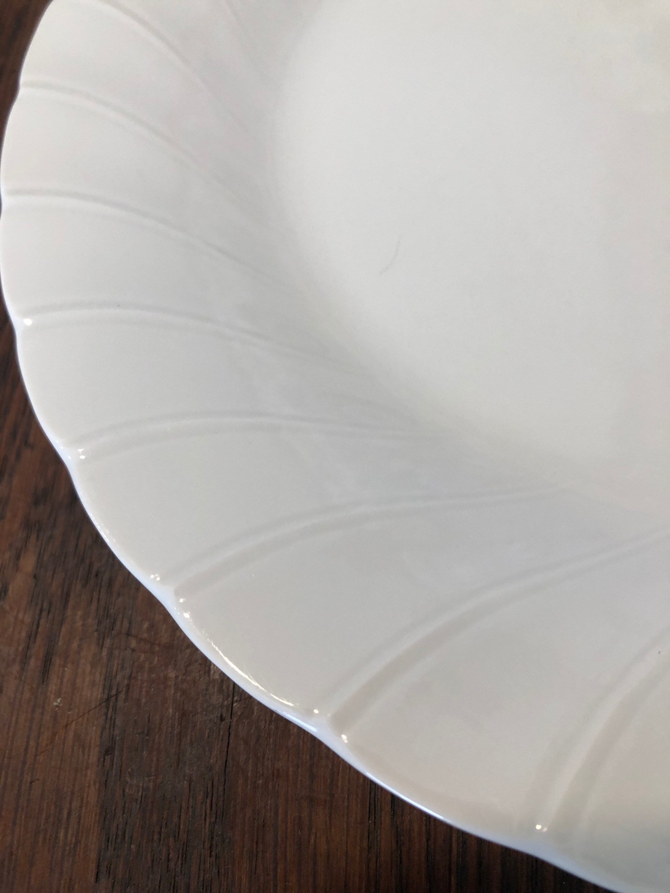 Vintage Sheffield Bone White China Dinner Plate - Swirl Rim, Made in ...