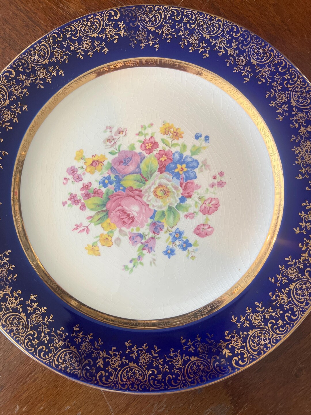 Vintage Decorative Plates Set of 2 Century by Salem, Made in USA, Blue ...