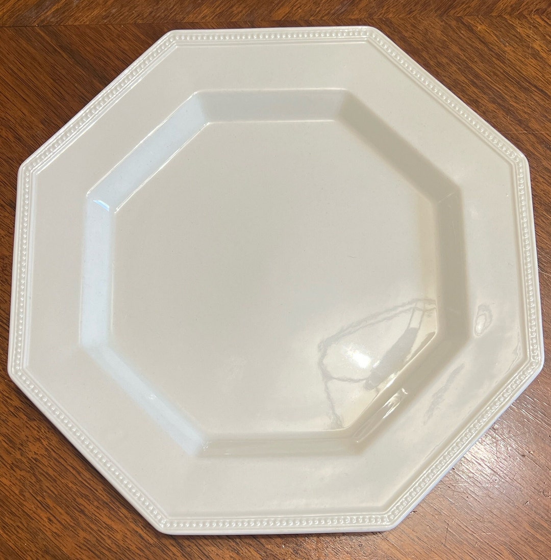 Heritage Irionstone White Dinner Plate, Octagonal Dinner Plate, Johnson ...