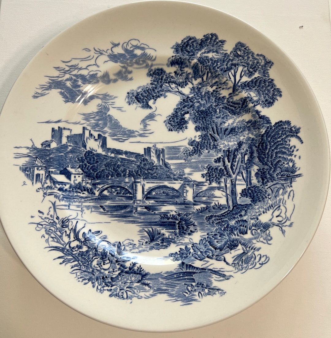 Countryside Wedgwood Vintage Dinner Plate, England, Blue and White ...