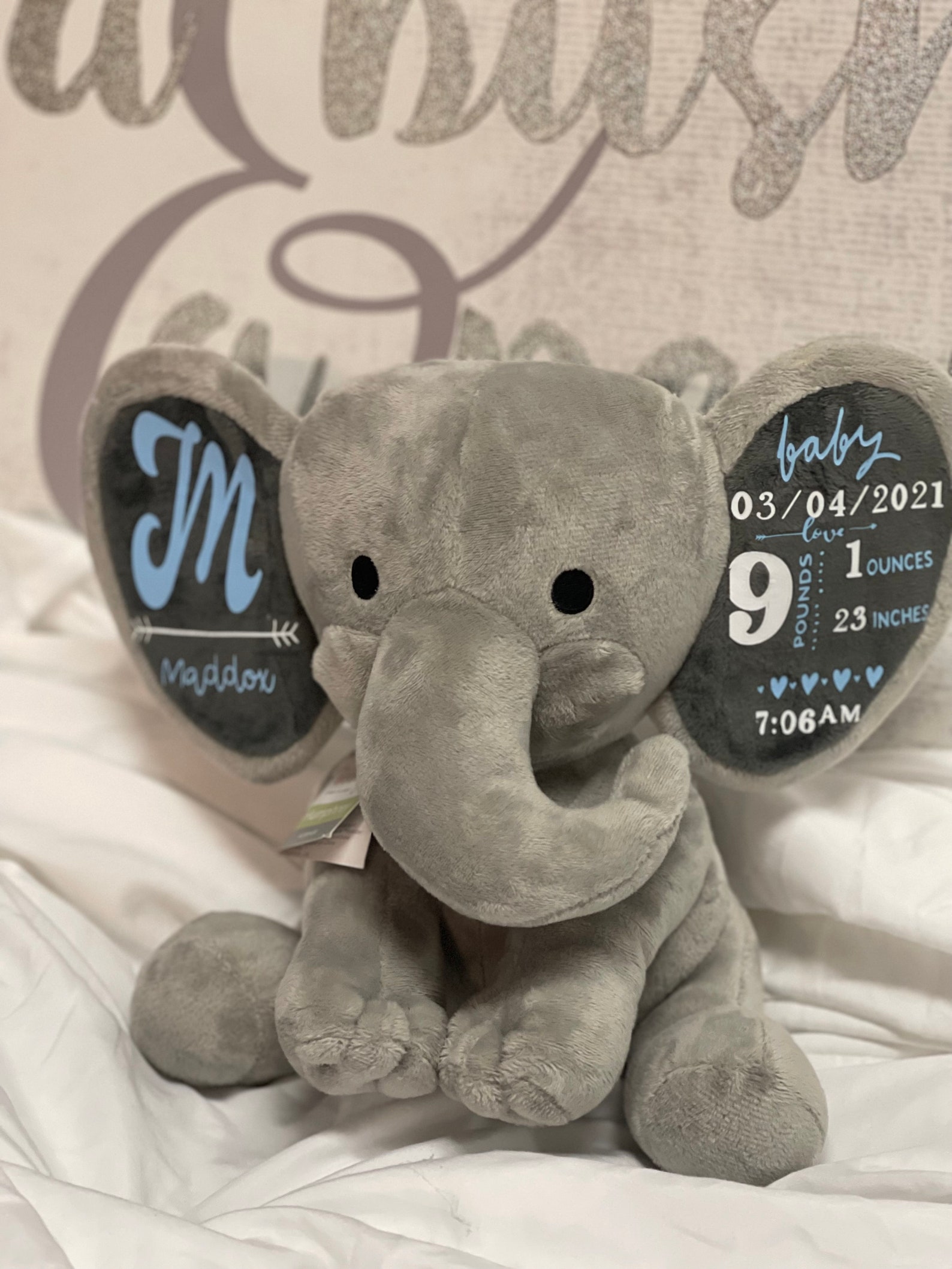 Birth Stat Elephant - Etsy