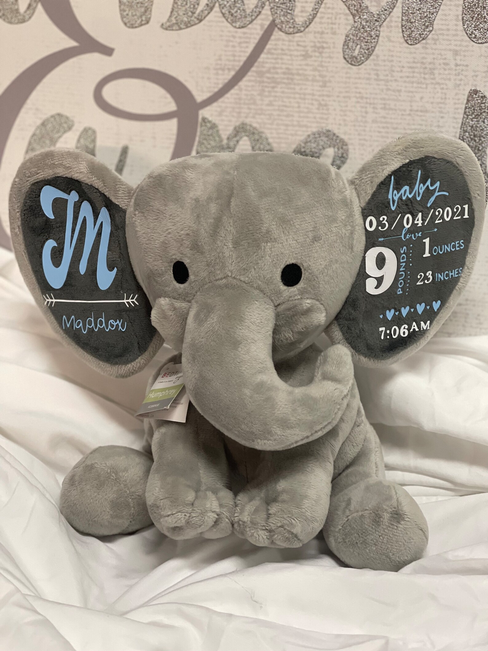 Birth Stat Elephant - Etsy