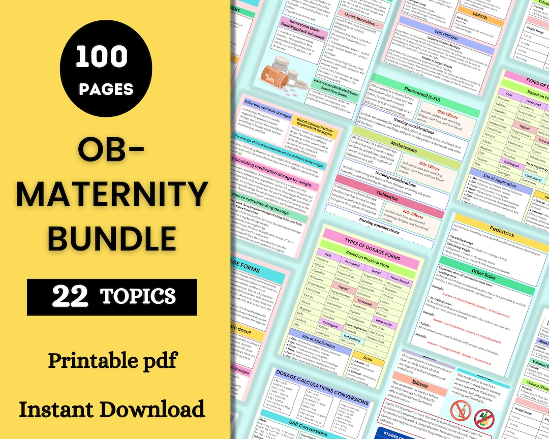 Ob-maternity Bundle | Nursing OB | 100 Pages | PDF Digital Download ...