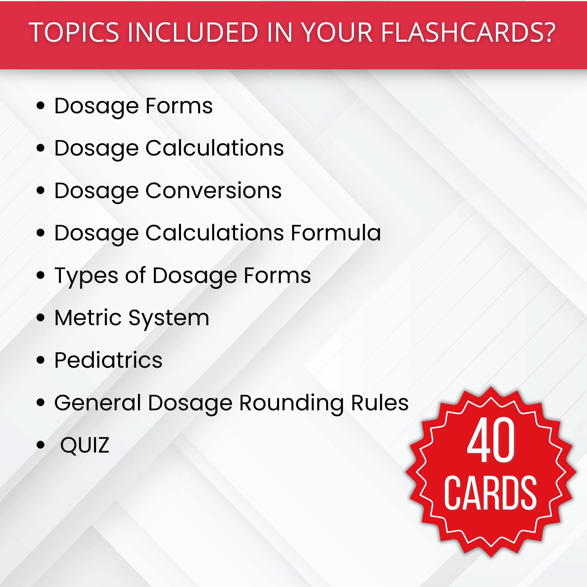 Dosage Calculation Flashcards: Medical Nursing Study (PDF Printable) - Etsy