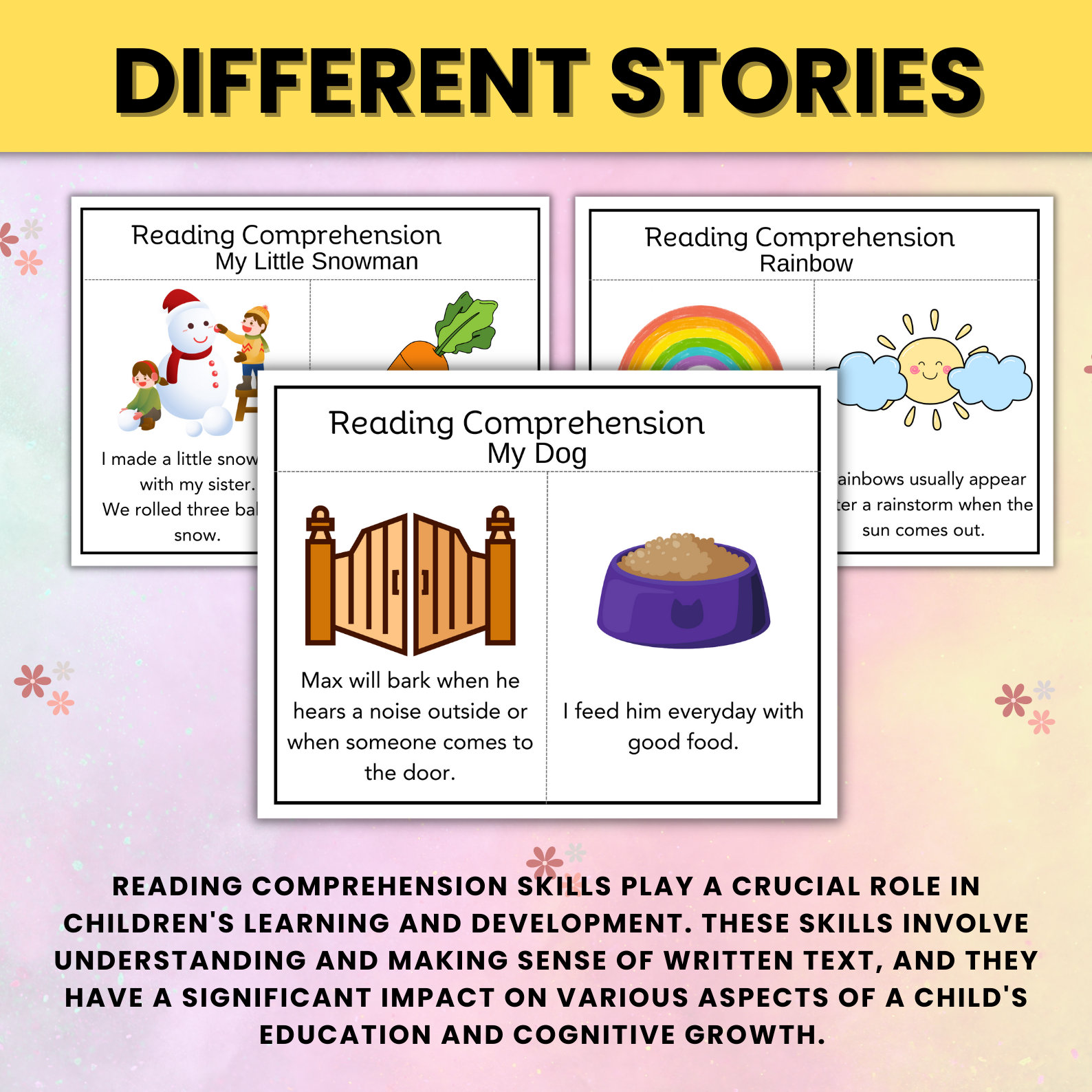 Kindergarten at Home Reading Worksheets - Comprehension Passages ...