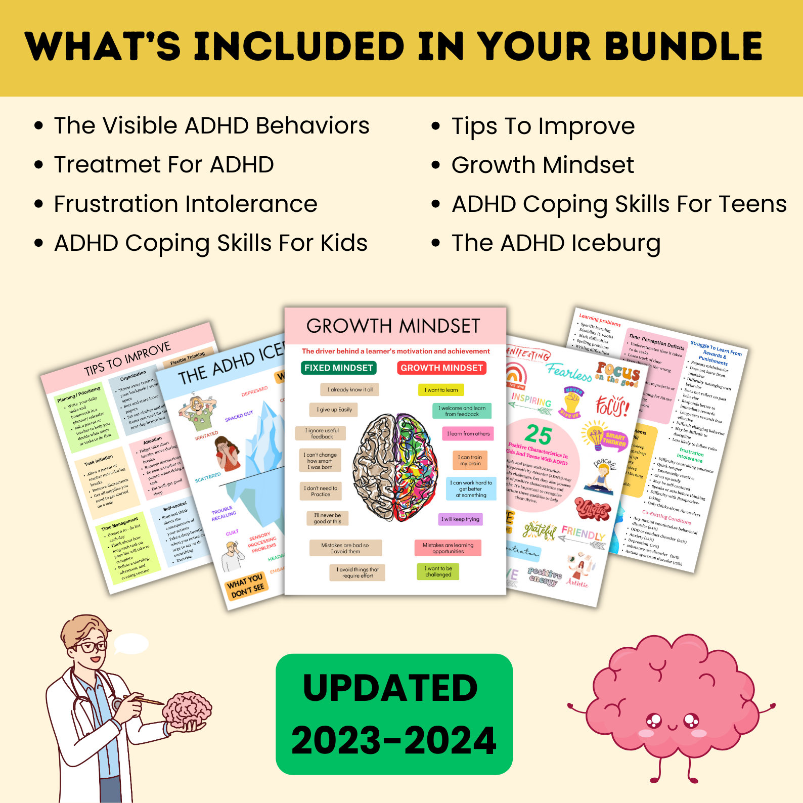 Adhd-executive Functioning Worksheet Bundle for Kids, Time Management ...
