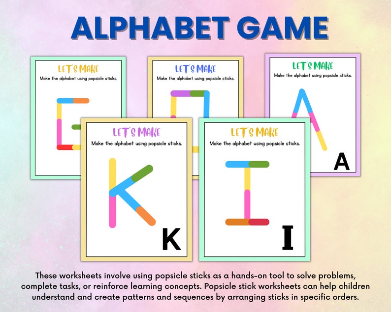 Popsicle Stick Shapes Activity: Montessori Learning Printable (PDF) - Etsy