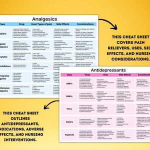 Cheat Sheet Bundle | 8 Pages | Nursing Notes | Digital Download ...