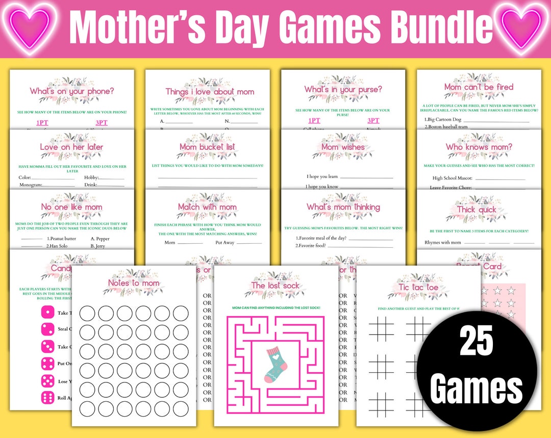 Mothers Day Games Bundle | Mothers Day Games | Games for Mom | Mothers ...