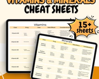 Vitamins and Minerals Guide, Essential Nutrients Chart, Healthy Diet ...