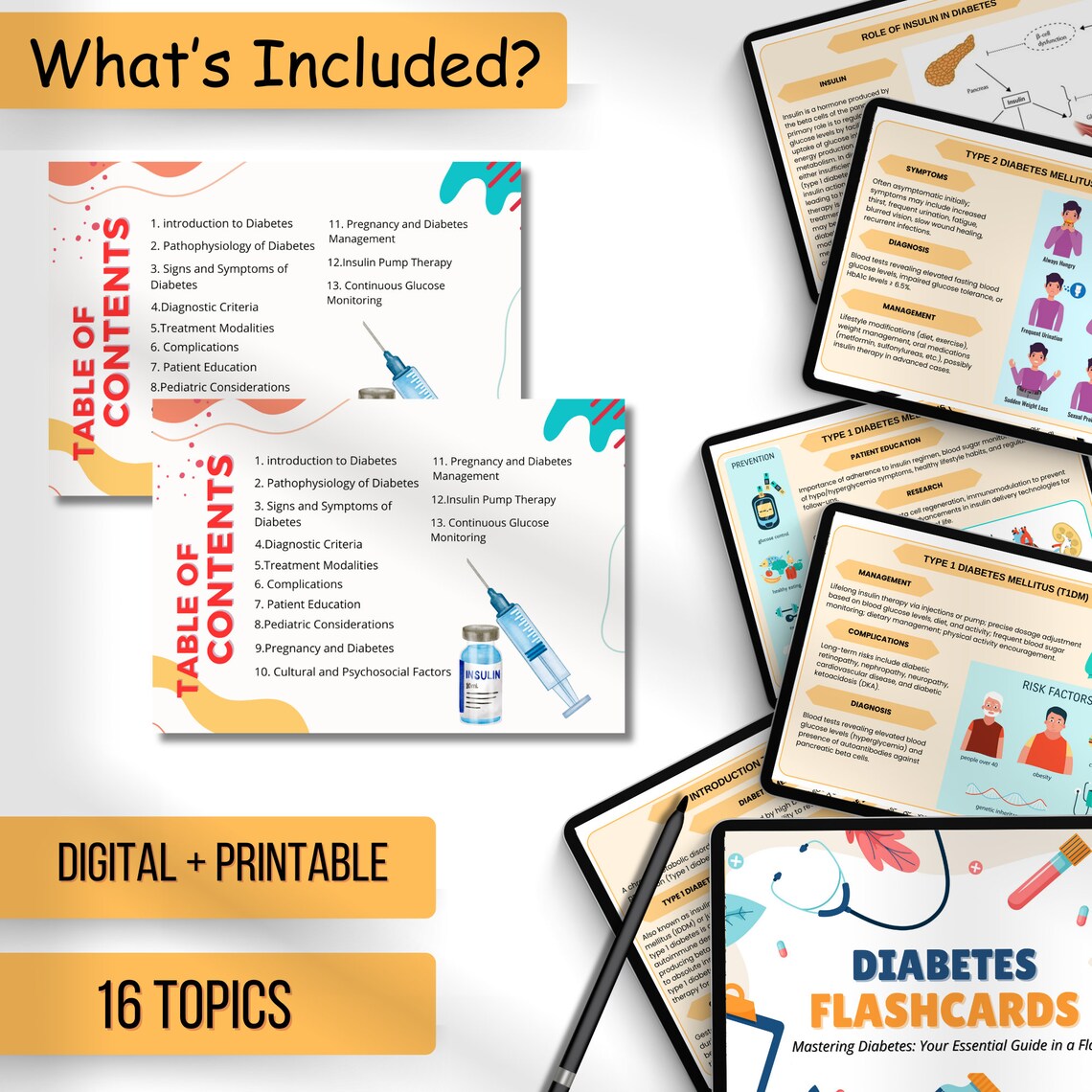 Diabetes Mellitus Flash Cards: Nursing Revision & Insulin Guide ...