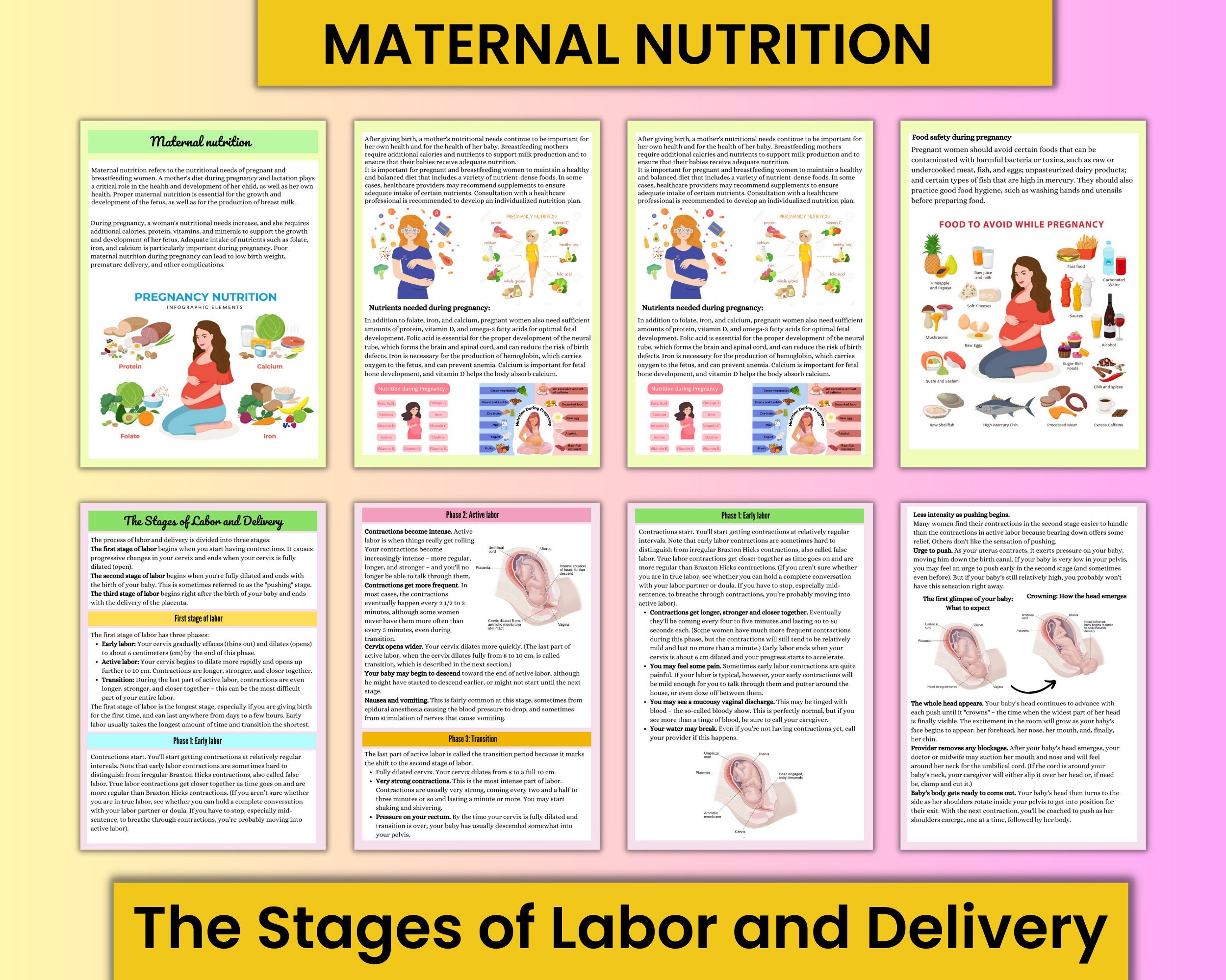Maternity Nursing Study Guide: OB Bundle, 100 Pages (PDF Digital ...