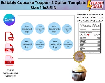 2.5 Round Cupcake Topper Template - Etsy