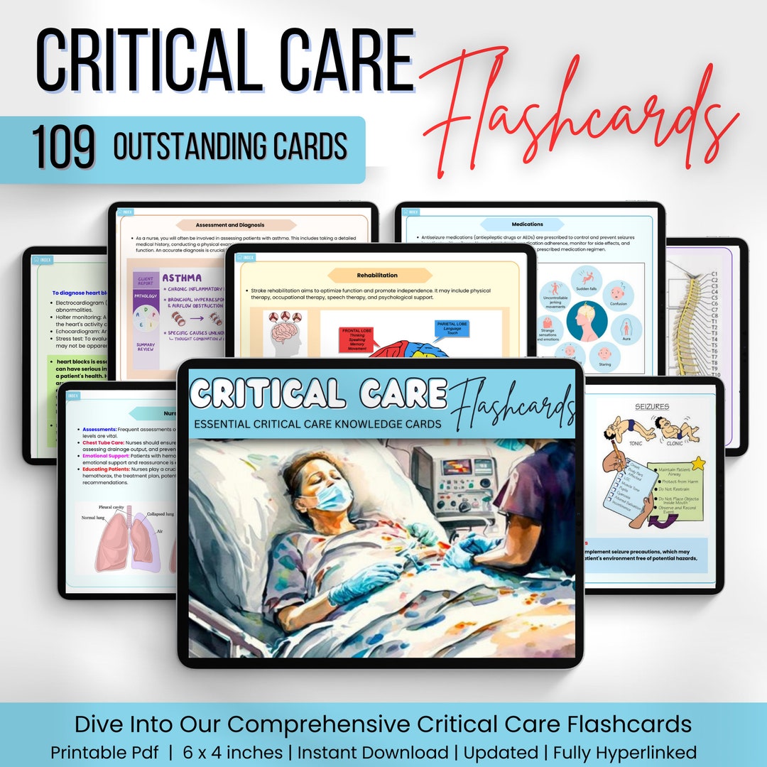 Critical Care Flash Cards | 100+ Cards | Critical Care Nurse ...