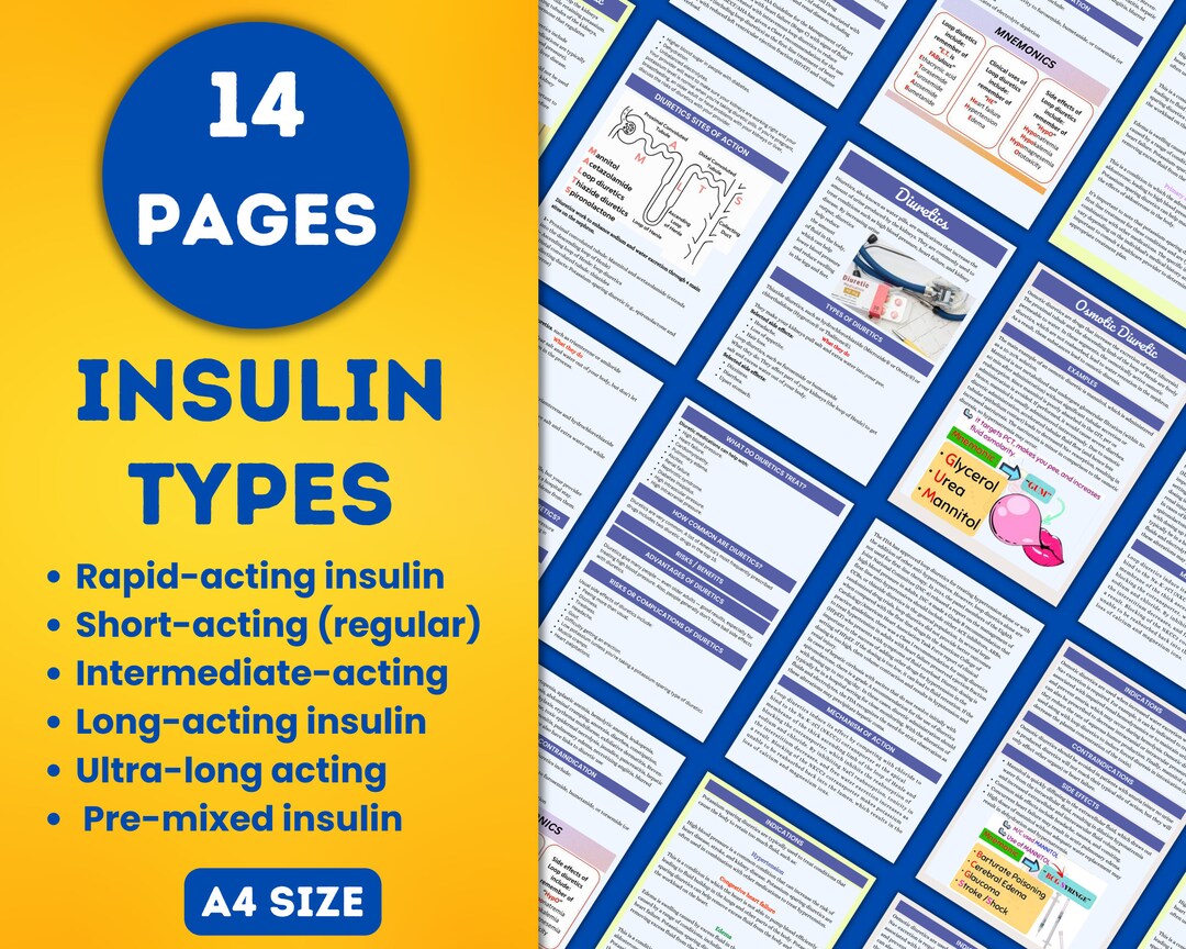 Insulin Types | 14 Pages | Pharmacology | Nursing Notes | Digital ...