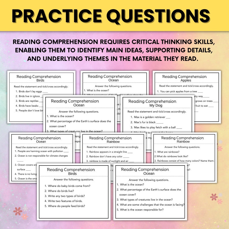 Kindergarten at Home Reading Worksheets - Comprehension Passages ...